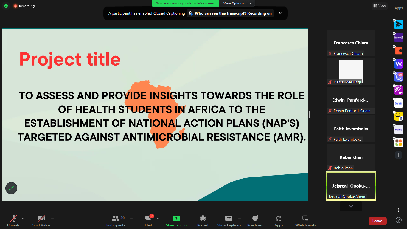Celebrating the End of Phase 2 of the AMR Ambassadors Program for Young ...